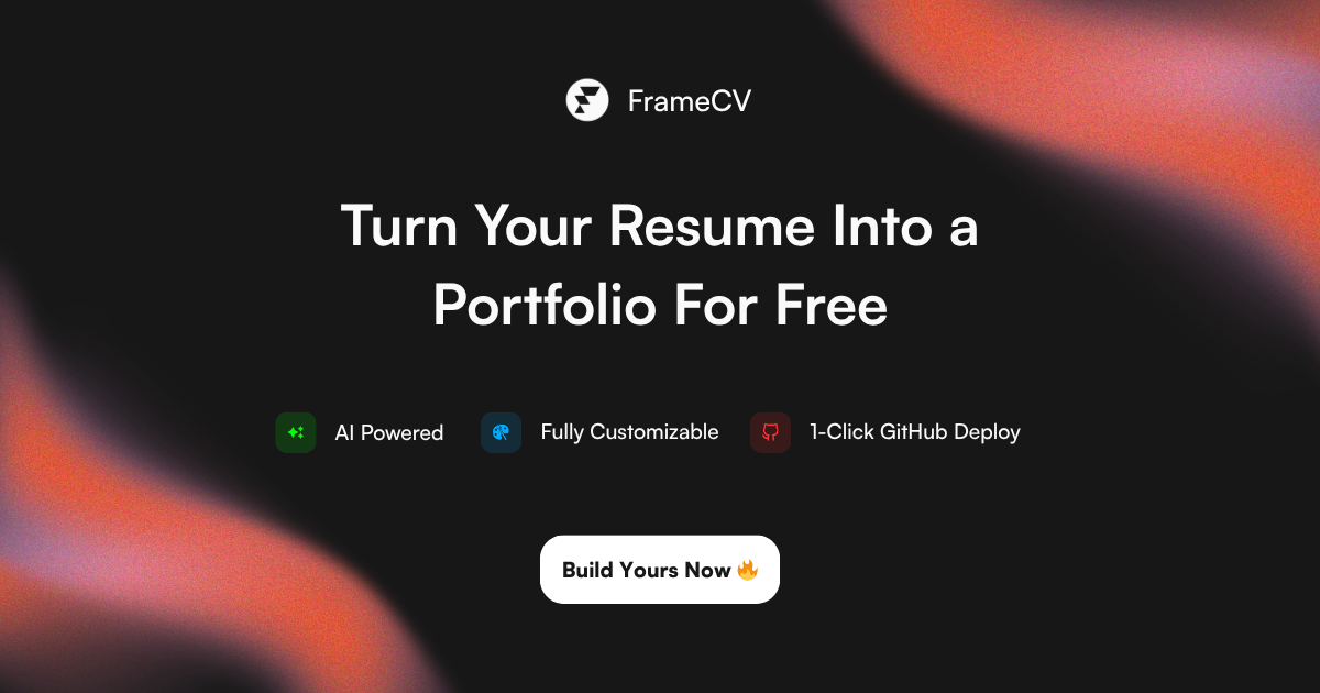 FrameCV - Free AI-Powered Resume to Portfolio Creator