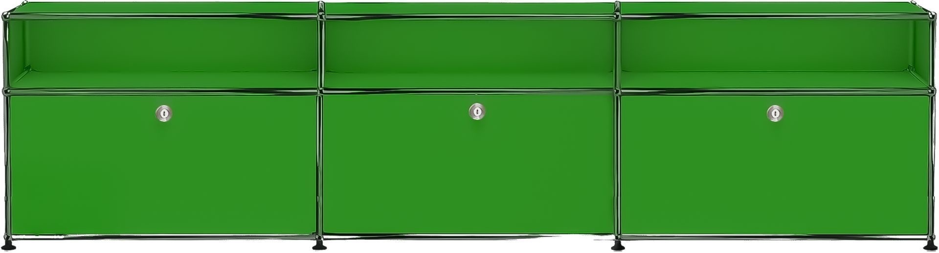 USM HALLER Cabinet Medium, O3xOC MEDIUM, Metal, Green, Drop-down Door ...