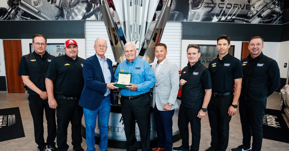 NASCAR CEO and chairman Jim France presents Rick Hendrick a Rolex for ...