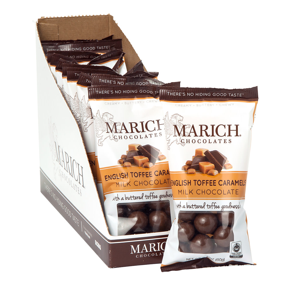 Marich Milk Chocolate English Toffee Caramels 2.1 Oz | Nassau Candy