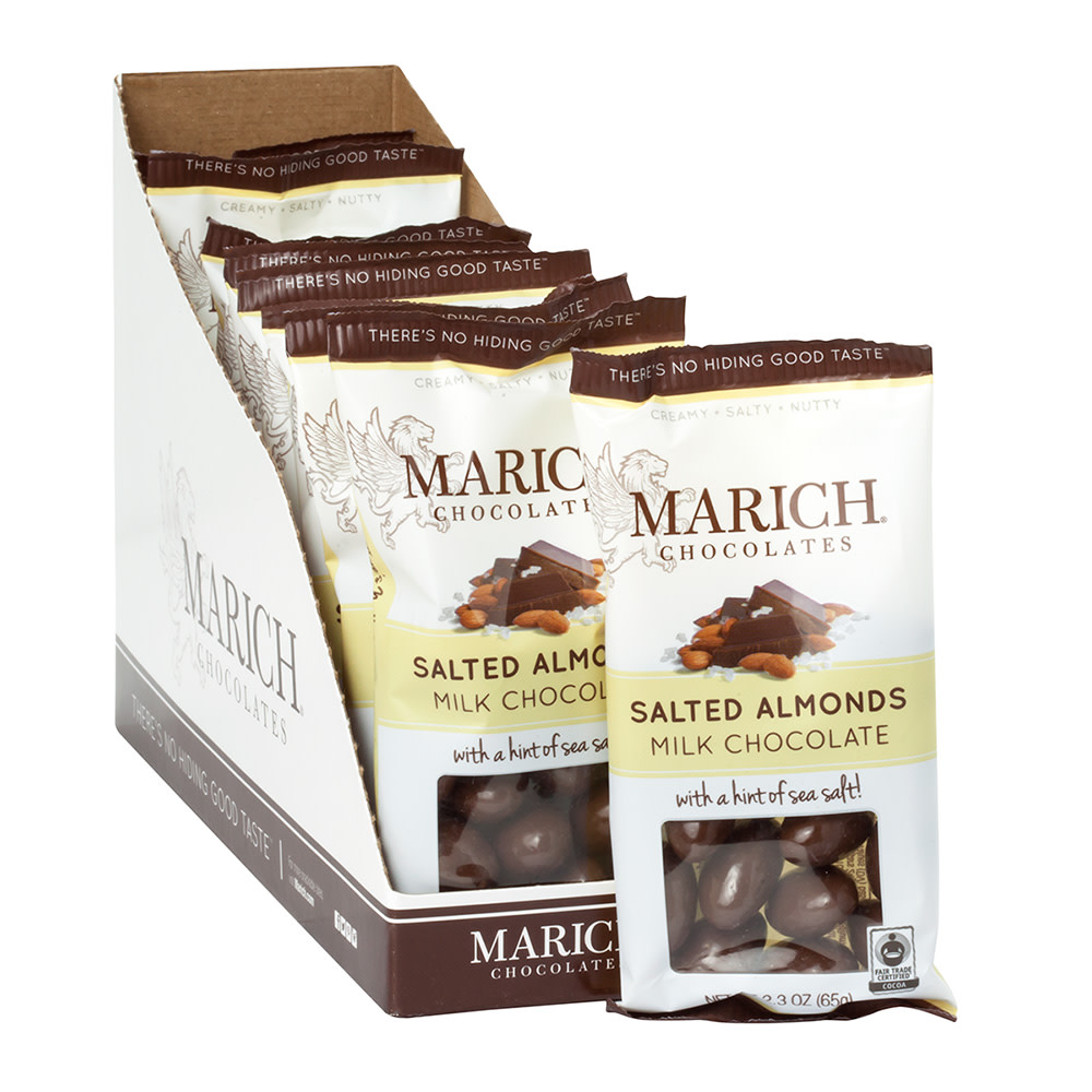 Marich Milk Chocolate Salted Almonds 2.3 Oz | Nassau Candy