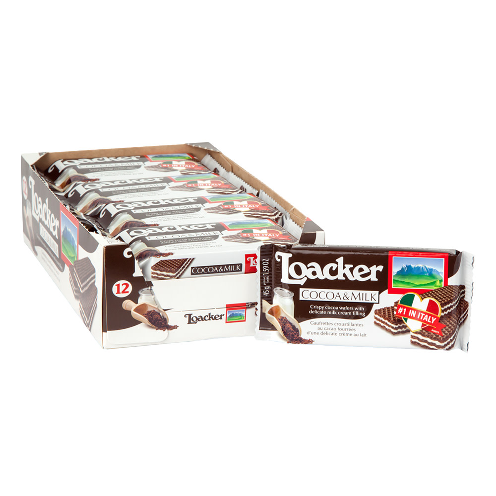 Loacker Cocoa And Milk Classic Wafers 1.59 Oz | Nassau Candy