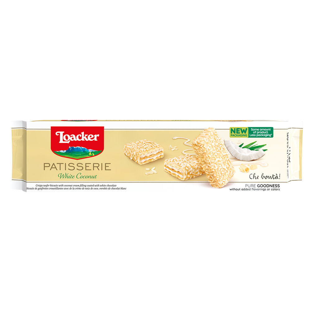 Loacker Pasticceria White Coconut Biscuits 3.53 Oz Box | Nassau Candy