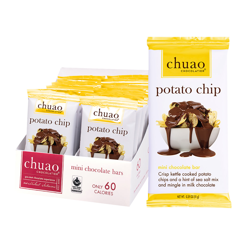 Chuao Mini Milk Chocolate Potato Chip 0.39 Oz Bar | Nassau Candy
