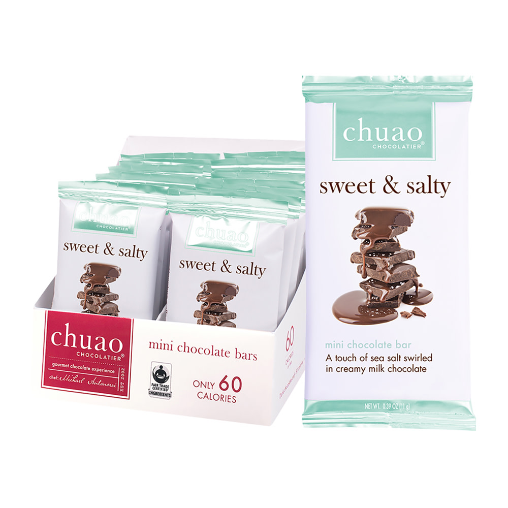 Chuao Mini Milk Chocolate Sweet And Salty 0.39 oz Bar | Nassau Candy