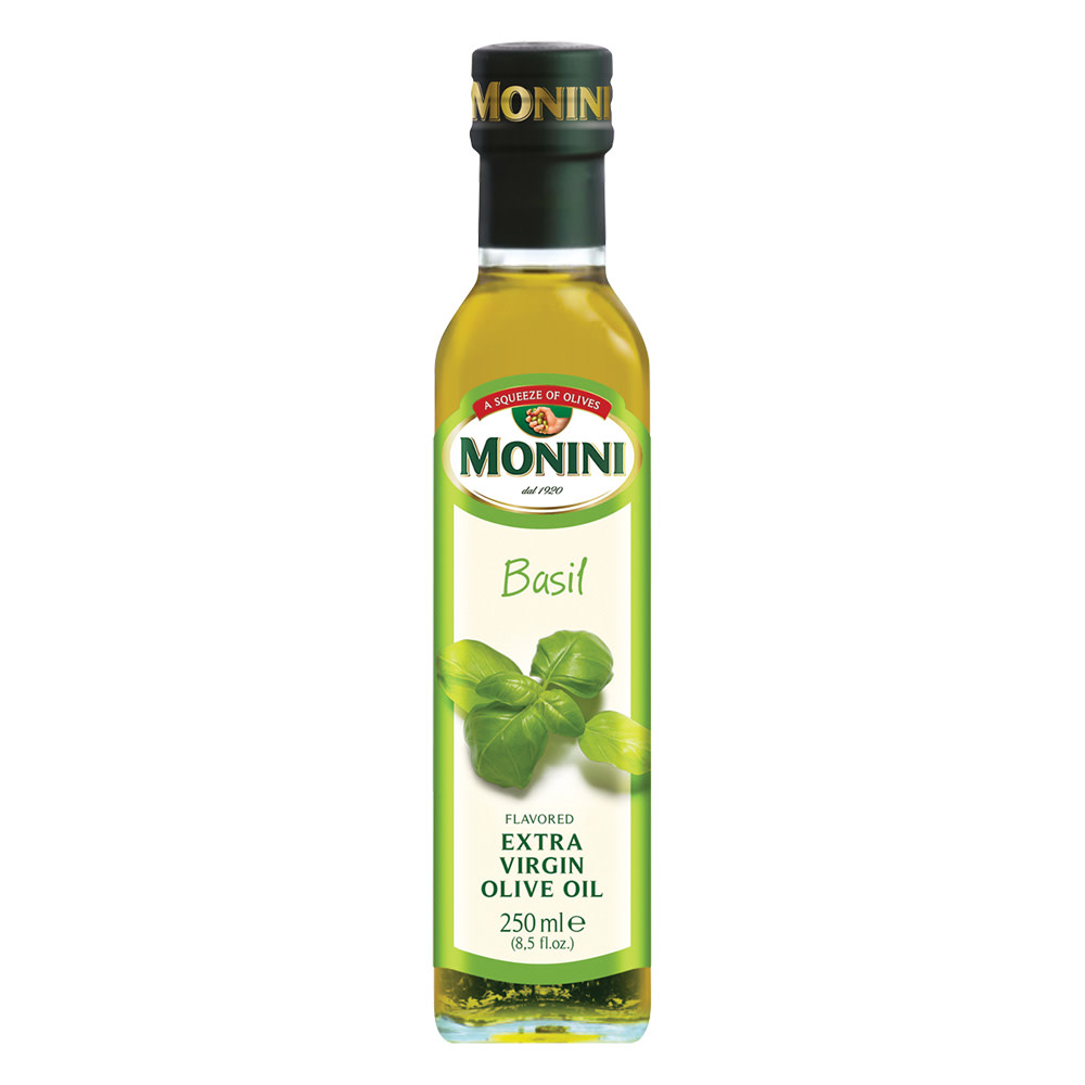 Monini Basil Flavored Extra Virgin Olive Oil 250 Ml Bottle | Nassau Candy