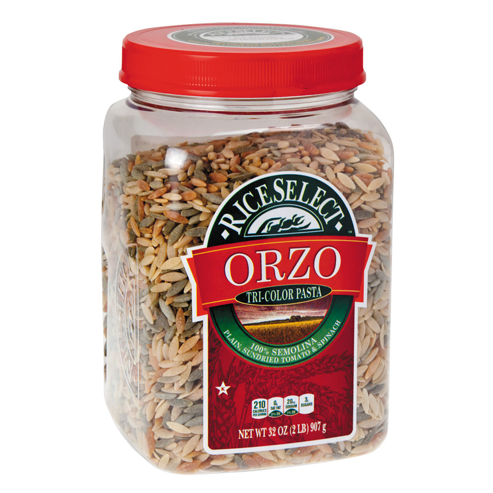 Texmati Tri-Color Orzo Pasta 26.5 Oz Jar | Nassau Candy
