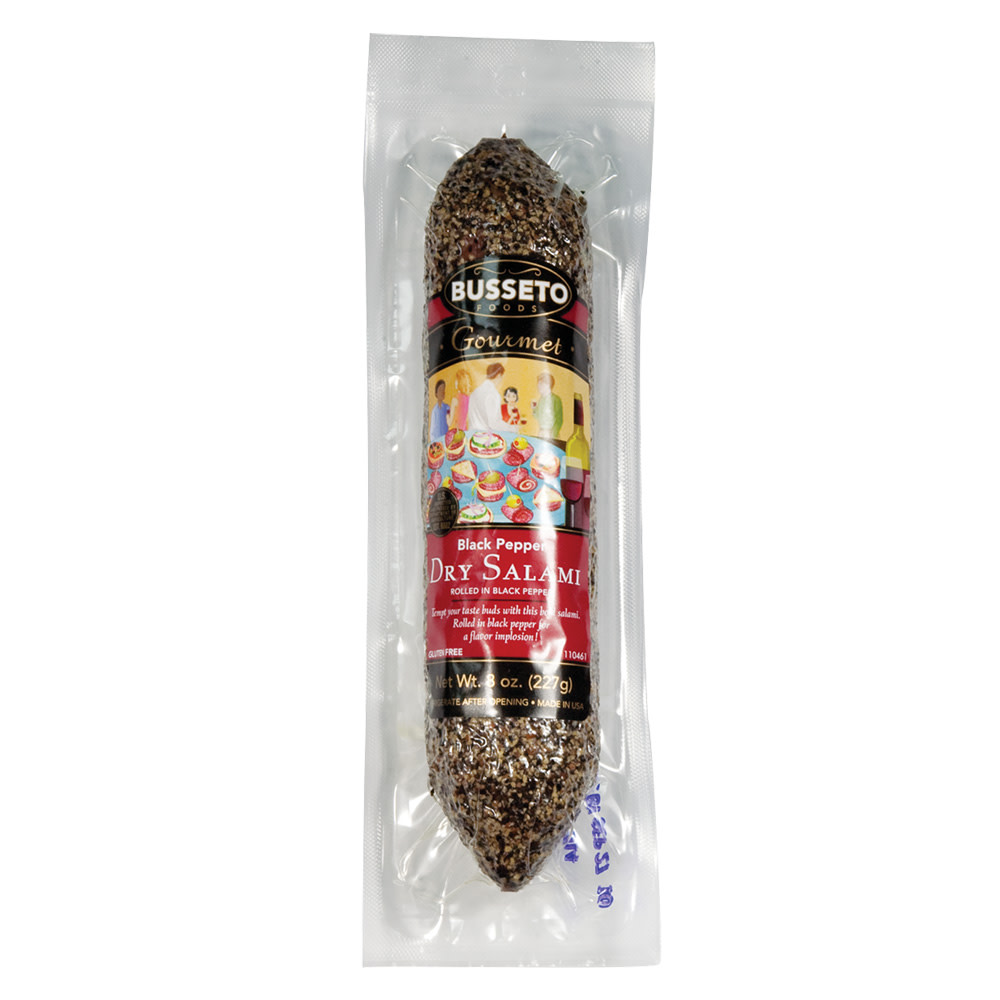 Busseto Black Pepper Dry Salami 8 Oz | Nassau Candy