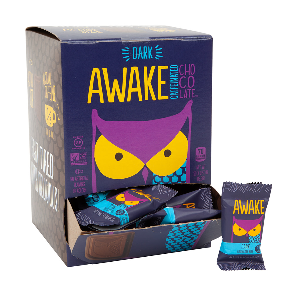 Awake Bites Caffeinated Dark Chocolate 0.47 oz | Nassau Candy