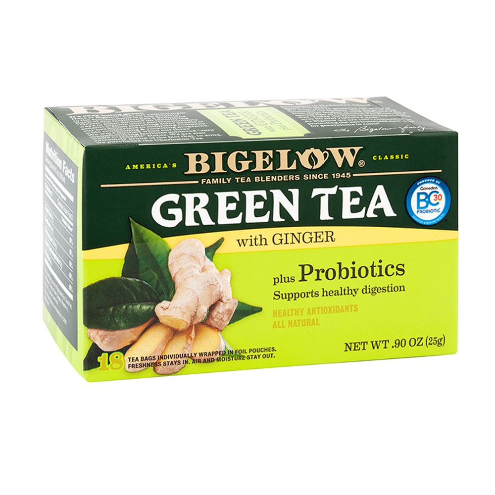 Bigelow Green Tea With Ginger & Probiotics 18 Ct Box | Nassau Candy