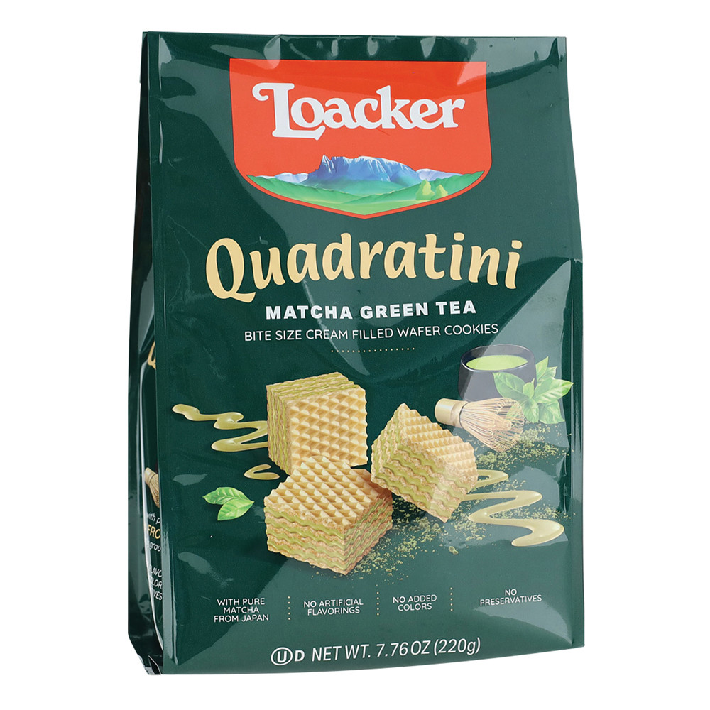 Loacker Quadratini Matcha Green Tea 7.76 Oz Bag | Nassau Candy