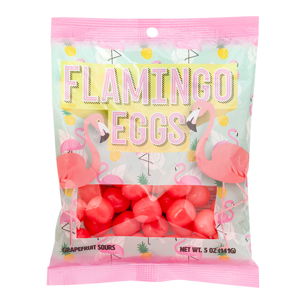 Amusemints Flamingo Eggs 5 oz Peg Bag | Nassau Candy