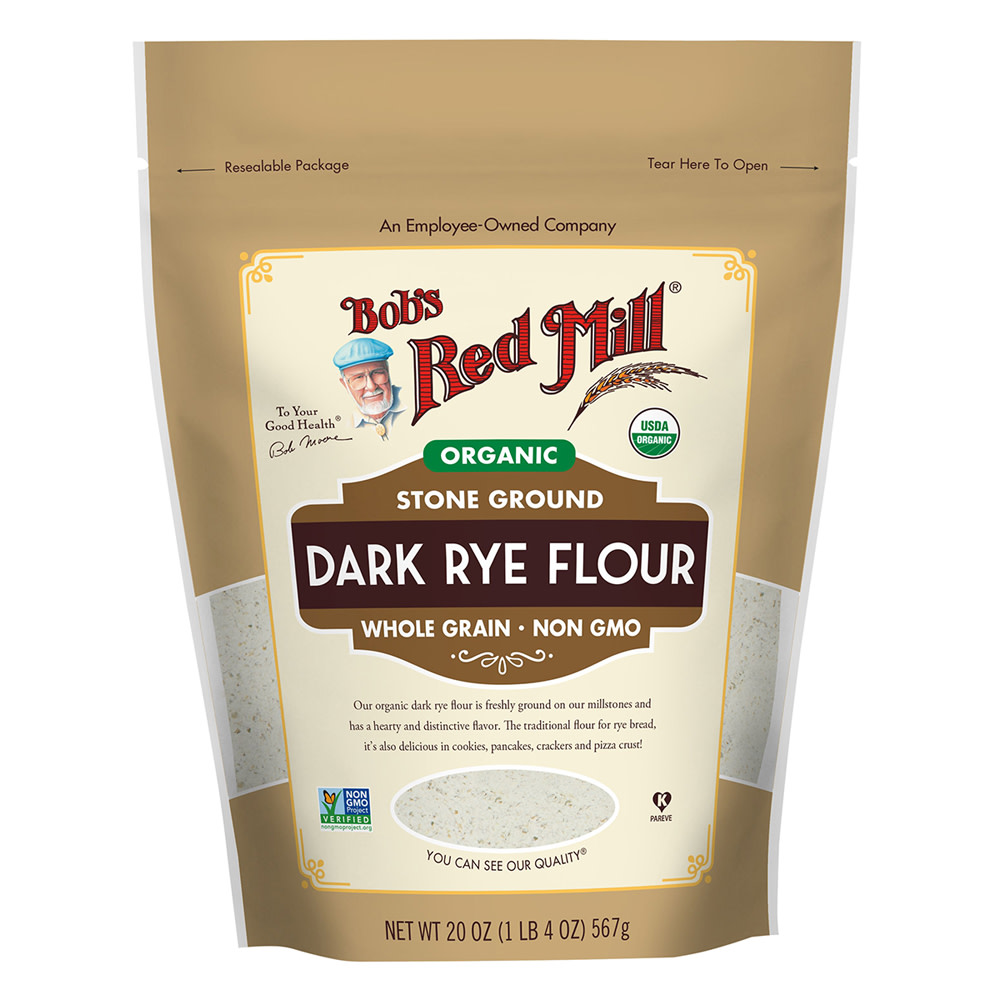 Bob's Red Mill Organic Dark Rye Flour 20 oz Pouch | Nassau Candy