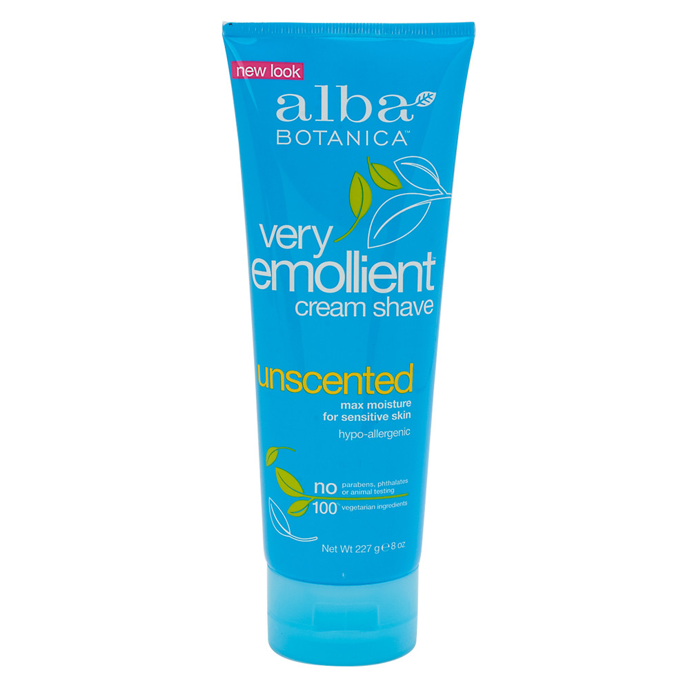 Alba Botanica Unscented Shave Cream 8 oz Tube | Nassau Candy