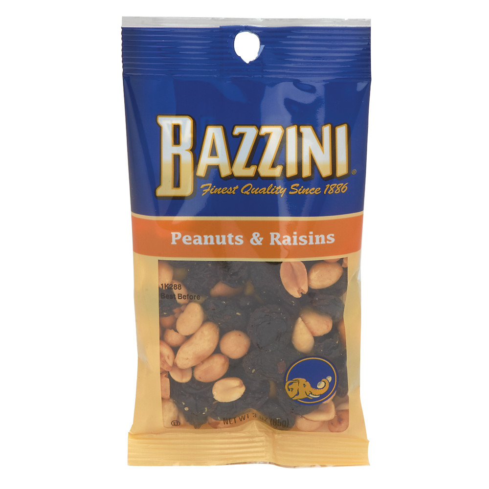 Bazzini Peanuts & Raisins 3 oz Peg Bag | Nassau Candy