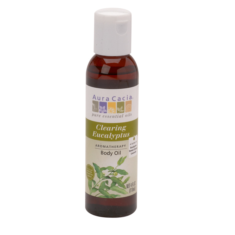 Aura Cacia Clearing Eucalyptus Body Oil 4 Oz Bottle | Nassau Candy