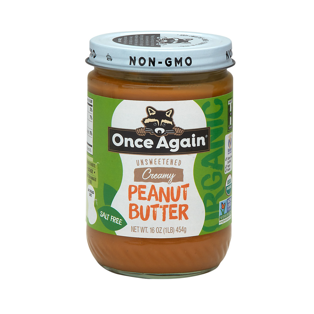 Once Again Organic No Stir Creamy Peanut Butter 16 oz Jar | Nassau Candy