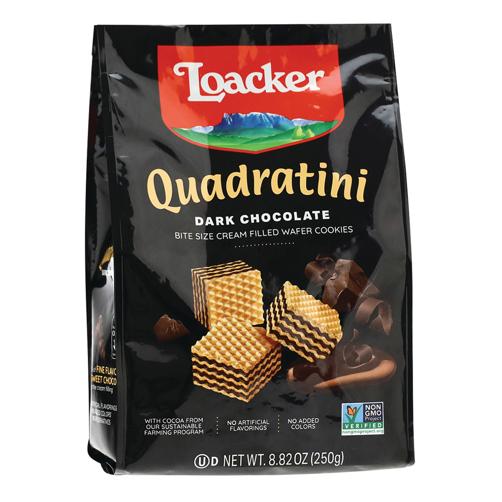 Loacker Quadratini Dark Chocolate 8.82 Oz Bag | Nassau Candy