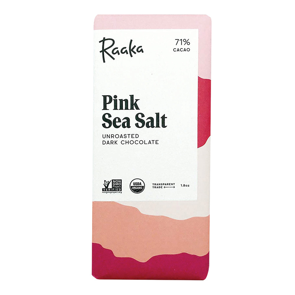 RAAKA 71% Dark Chocolate Bar with Pink Sea Salt | Nassau Candy