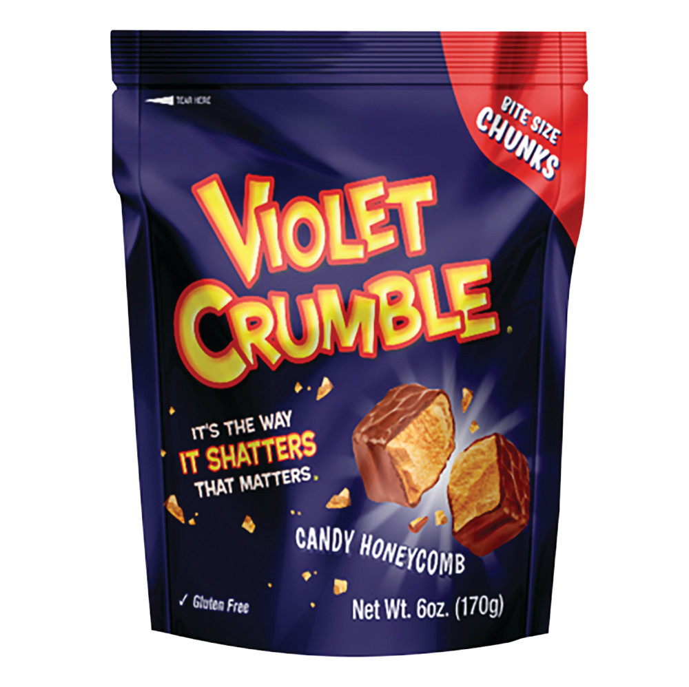 Violet Crumble Bite Size Milk Chocolate Chunks 6 oz Pouch | Nassau Candy