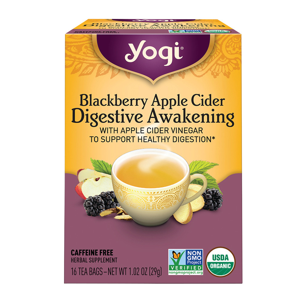 Yogi Tea Blackberry Apple Cider Digestive Tea 16 Count Box | Nassau Candy