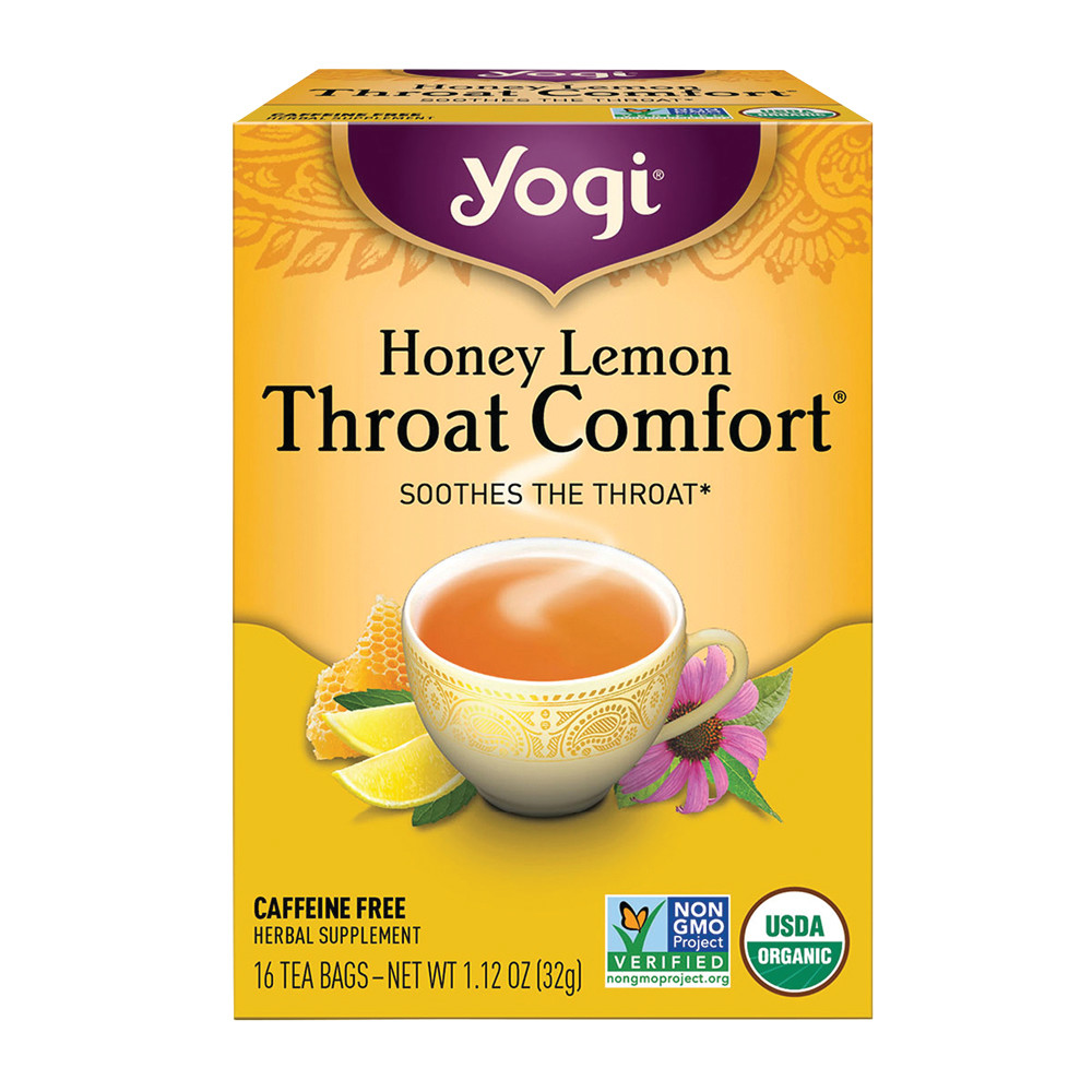 Yogi Tea Honey Lemon Throat Comfort 16 Ct Box | Nassau Candy