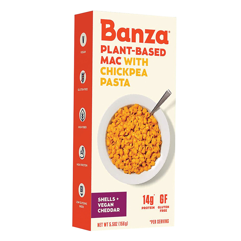 Banza Mac & Vegan Cheddar Chickpea Pasta Shells 5.5 oz Box | Nassau Candy
