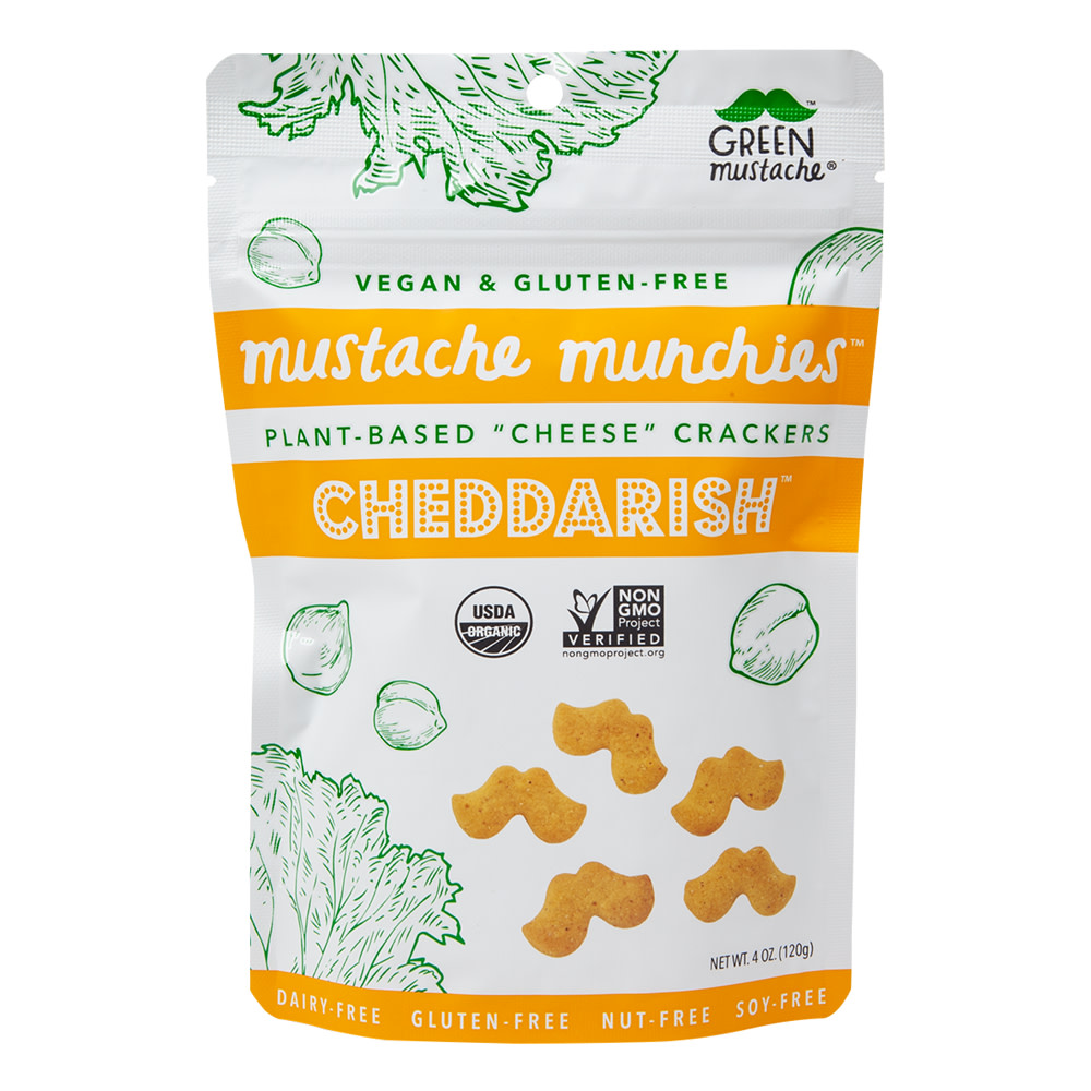 Mustache Munchies Cheddarish Crackers 4 oz Pouch | Nassau Candy