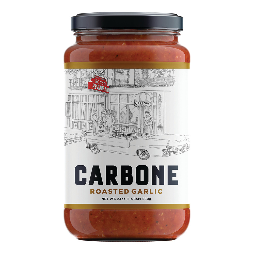 Carbone Roasted Garlic Pasta Sauce 24 oz Jar | Nassau Candy