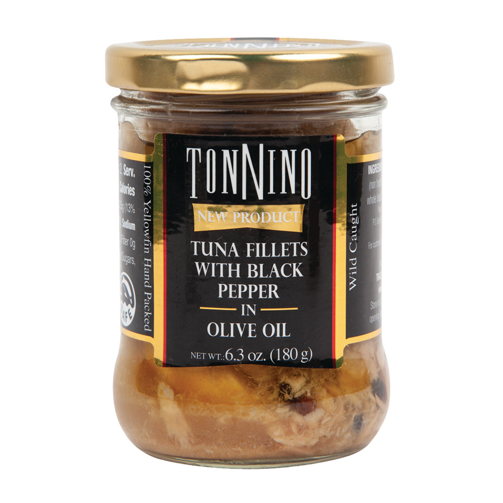 Tonnino Tuna With Black Pepper In Oil 6.3 oz Jar | Nassau Candy