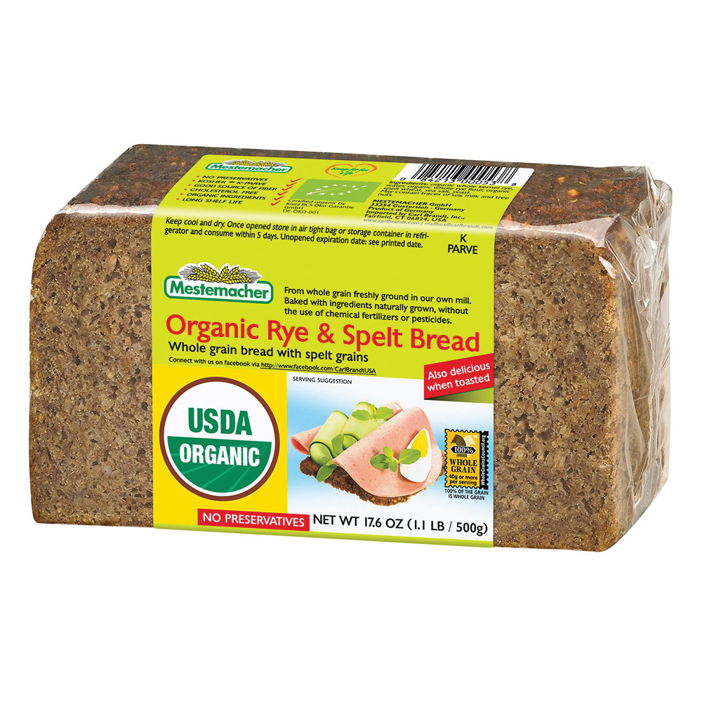 Mestemacher Organic Rye And Spelt Bread 17.6 Oz | Nassau Candy