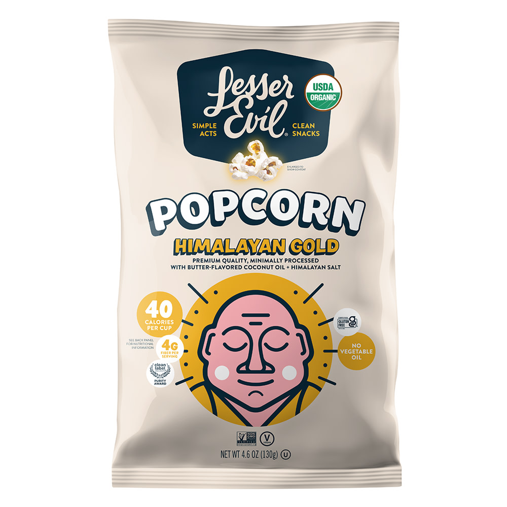 Lesser Evil Organic Himalayan Gold Popcorn 5 Oz Bag | Nassau Candy
