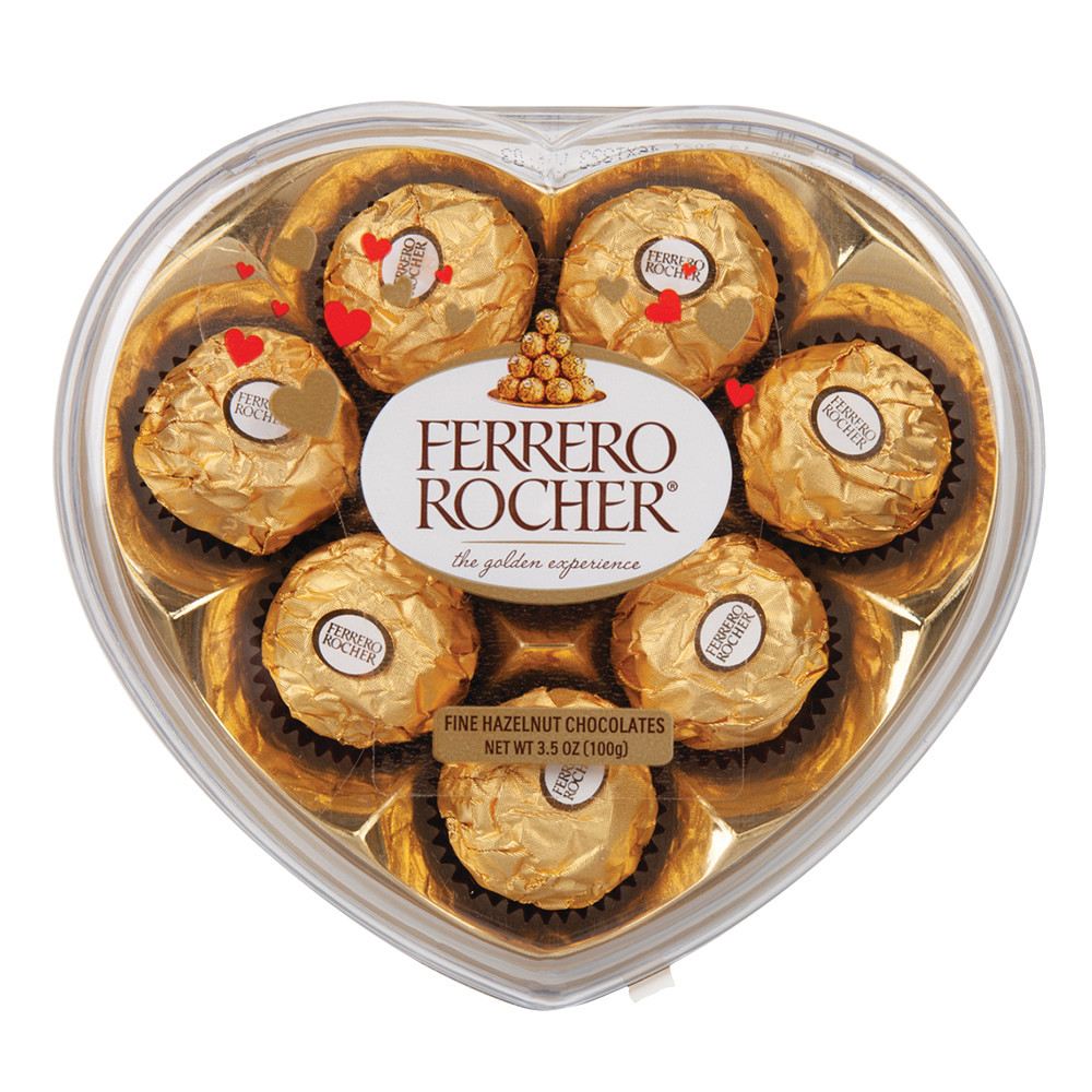 Ferrero Rocher Plastic Heart 8 Pc 3.5 oz | Nassau Candy