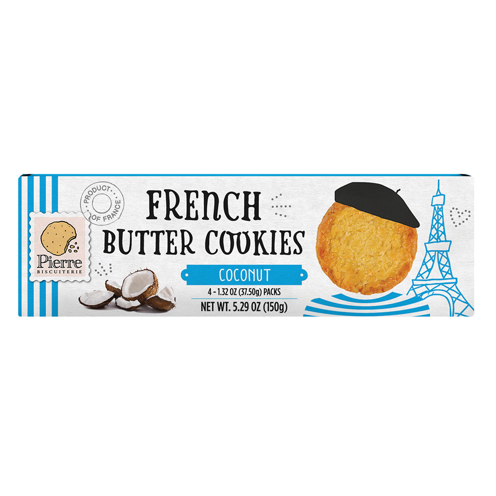 Pierre French Butter Cookies With Coconut 5.29 oz Box | Nassau Candy