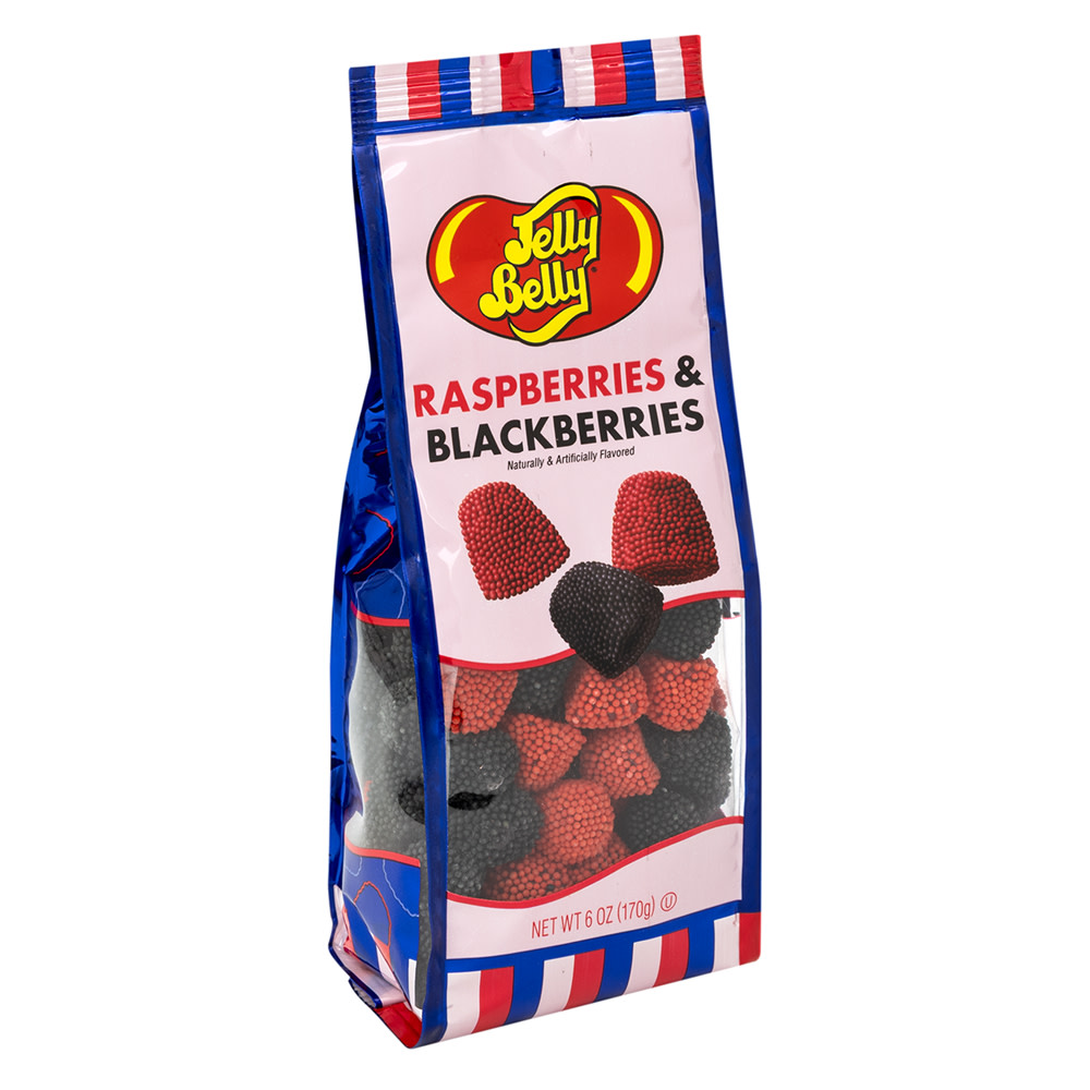 Jelly Belly Raspberries And Blackberries 6 Oz Gift Bag | Nassau Candy