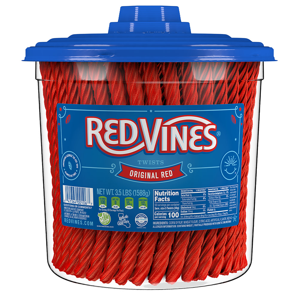 Red Vines Original Red Licorice Tub | Nassau Candy