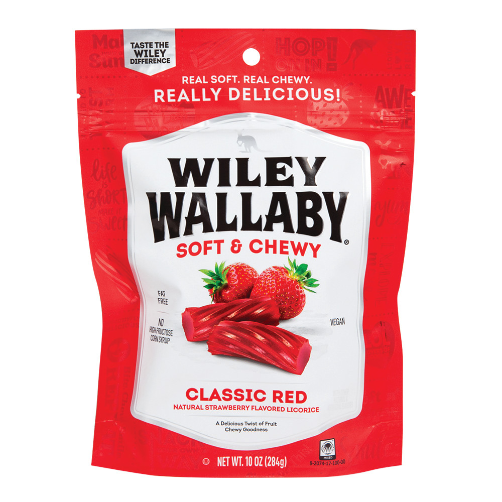 Wiley Wallaby Australian Style Red Liquorice 10 oz Pouch | Nassau Candy