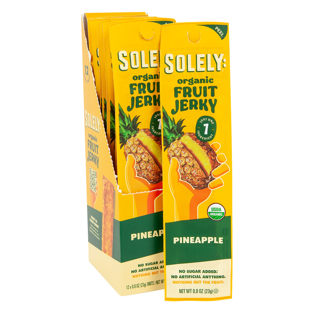 Solely Organic Pineapple Fruit Jerky 0.8 oz | Nassau Candy