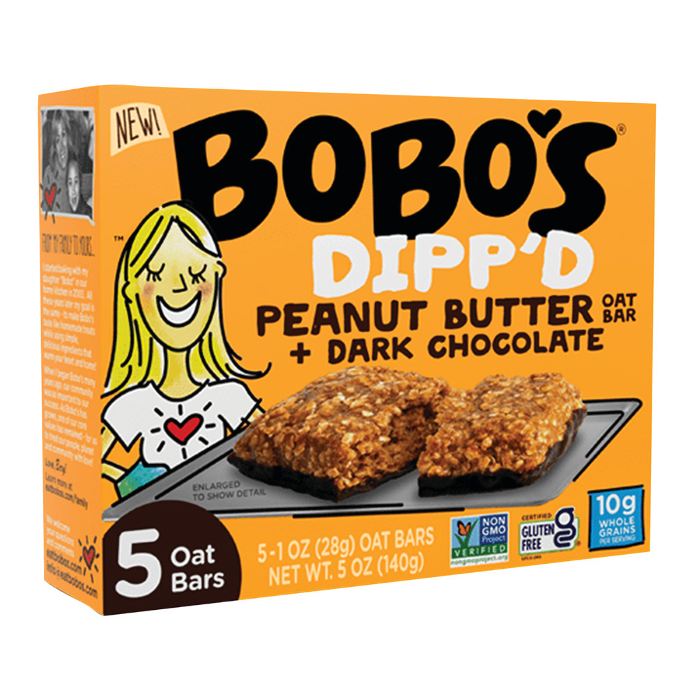 Bobo's Dipp'd Peanut Butter & Dark Chocolate Bar | Nassau Candy