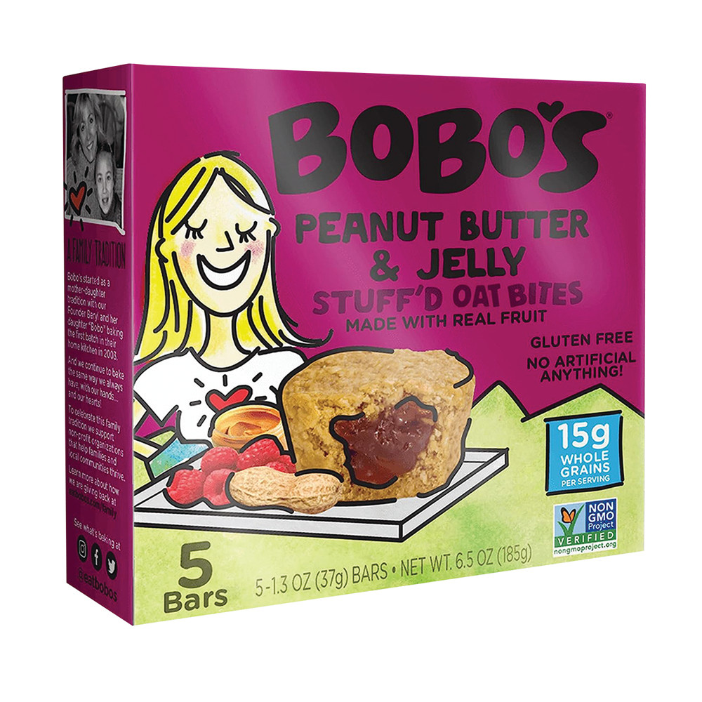 Bobo's Peanut Butter & Jelly Stuff'd Oat Bites Box | Nassau Candy