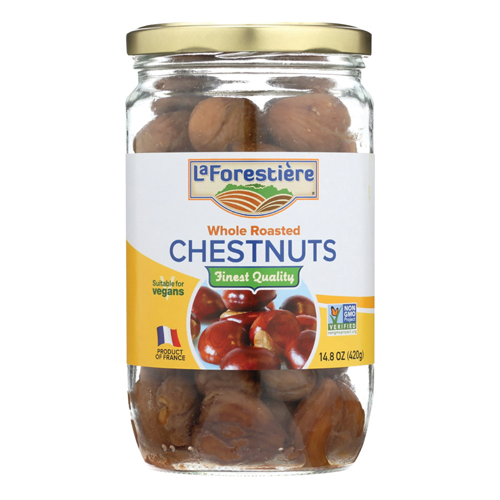La Forestiere Roasted Whole Chestnuts 14.8 oz Jar | Nassau Candy