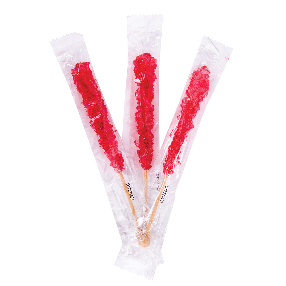 Clever Candy Red Cherry Wrapped Rock Candy Sticks | Nassau Candy