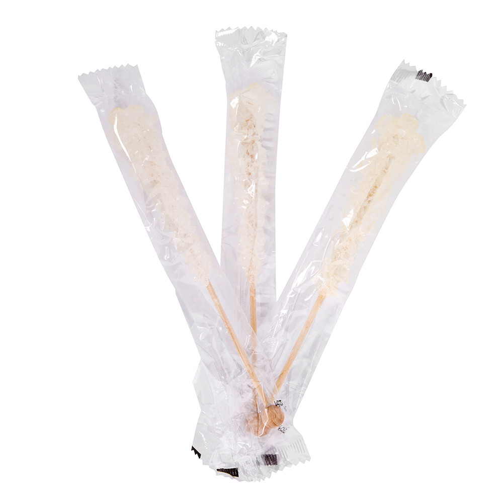 Clever Candy White Wrapped Rock Candy Sticks | Nassau Candy