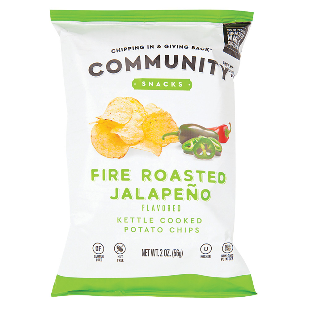 Community Snacks Fire Roasted Jalapeno Chips 2 oz Bag | Nassau Candy