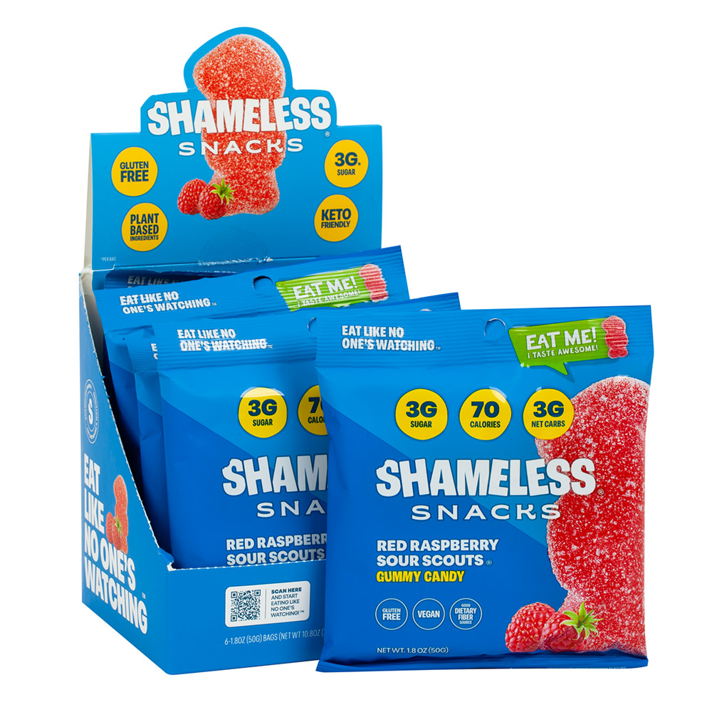Shameless Snacks Red Raspberry Sour Scouts | Nassau Candy