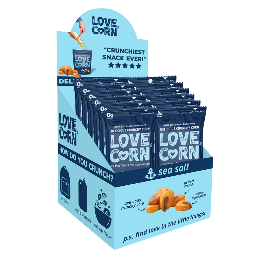 Love Corn Snack Tube Sea Salt 1 oz | Nassau Candy