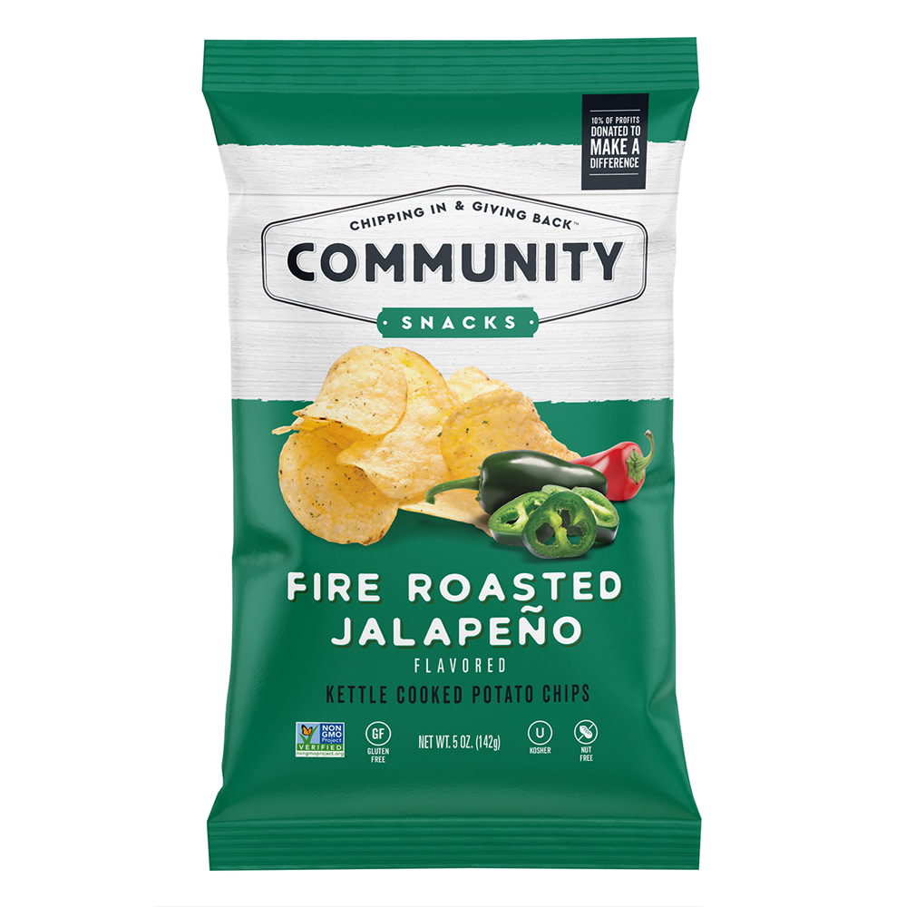 Community Snacks Fire Roasted Jalapeno Chips Bag | Nassau Candy