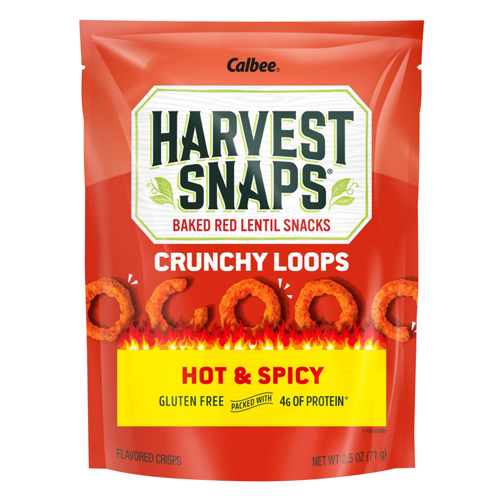 Calbee Harvest Snaps Crunchy Loops Hot & Spicy Pouch | Nassau Candy