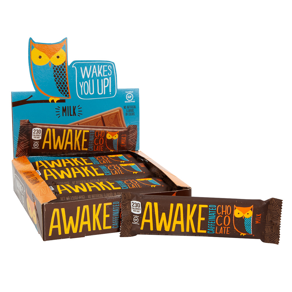 Awake Caffeinated Milk Chocolate 1.55 Oz Bar | Nassau Candy
