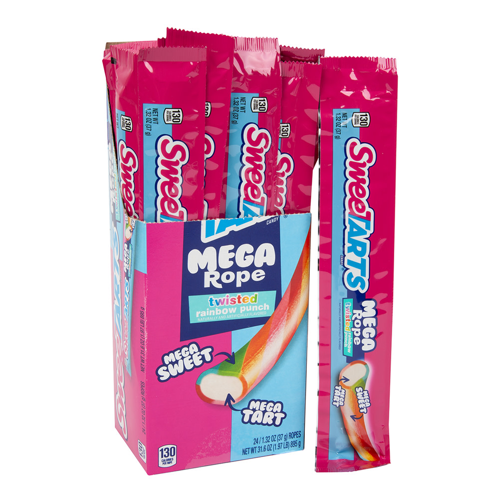 Sweetarts Mega Rope Twisted Rainbow Punch 1.32 oz | Nassau Candy
